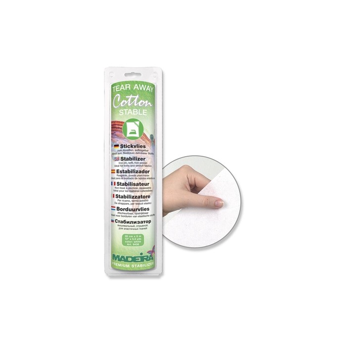 MADEIRA 9438 Stabilizer Cotton Stable Tear Away White Embroidery