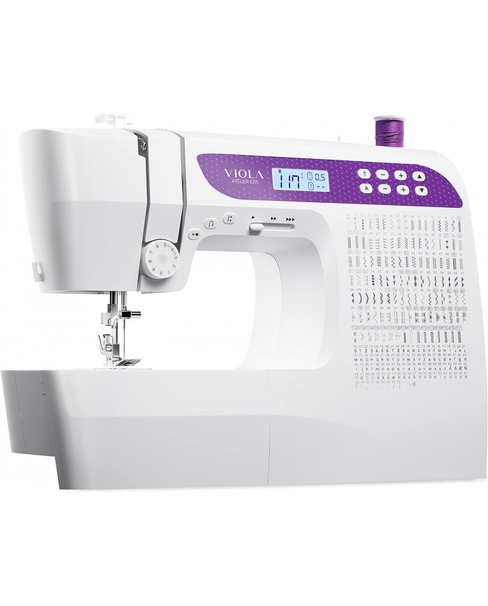 VIOLA Atelier E215 - Macchina da cucire Elettronica 215 Funzioni Cu...